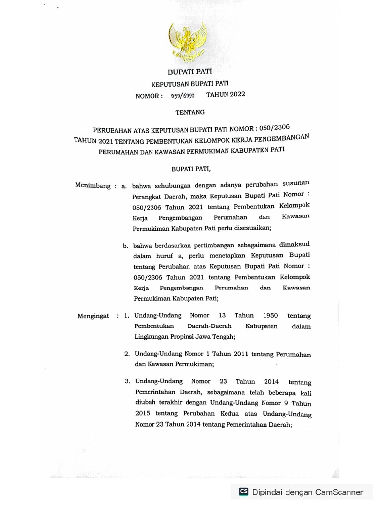 SK Pokja PKP Kab Pati 2022 | PDF