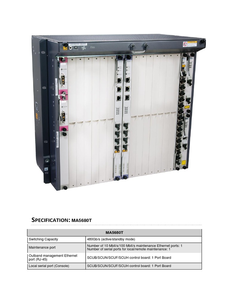 Huawei OLT Terminal MA5680T | PDF