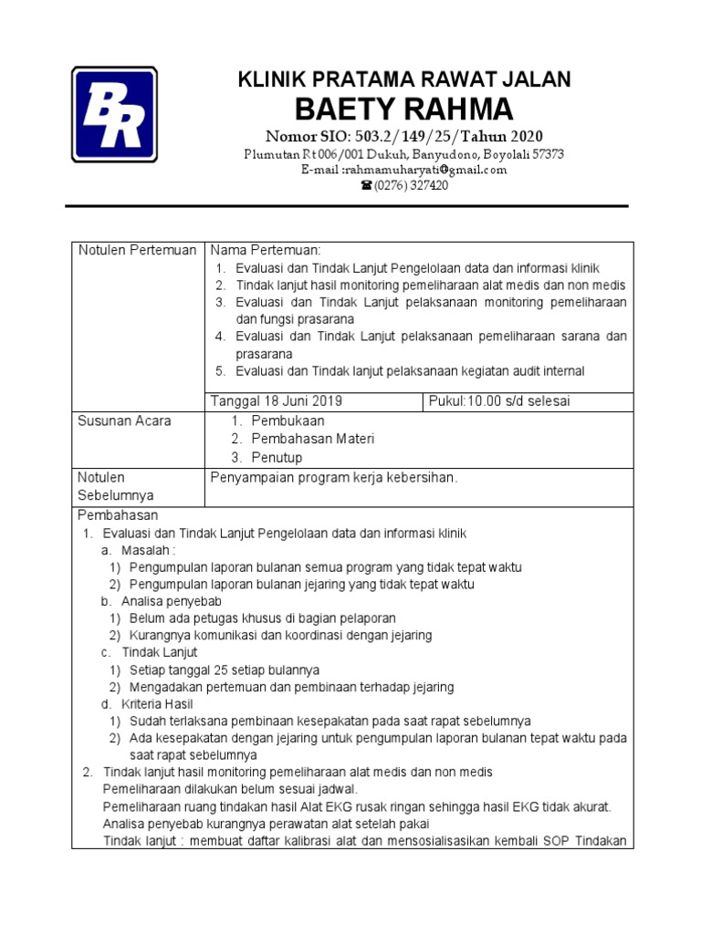 Format Notulen Ukp 2022 | PDF