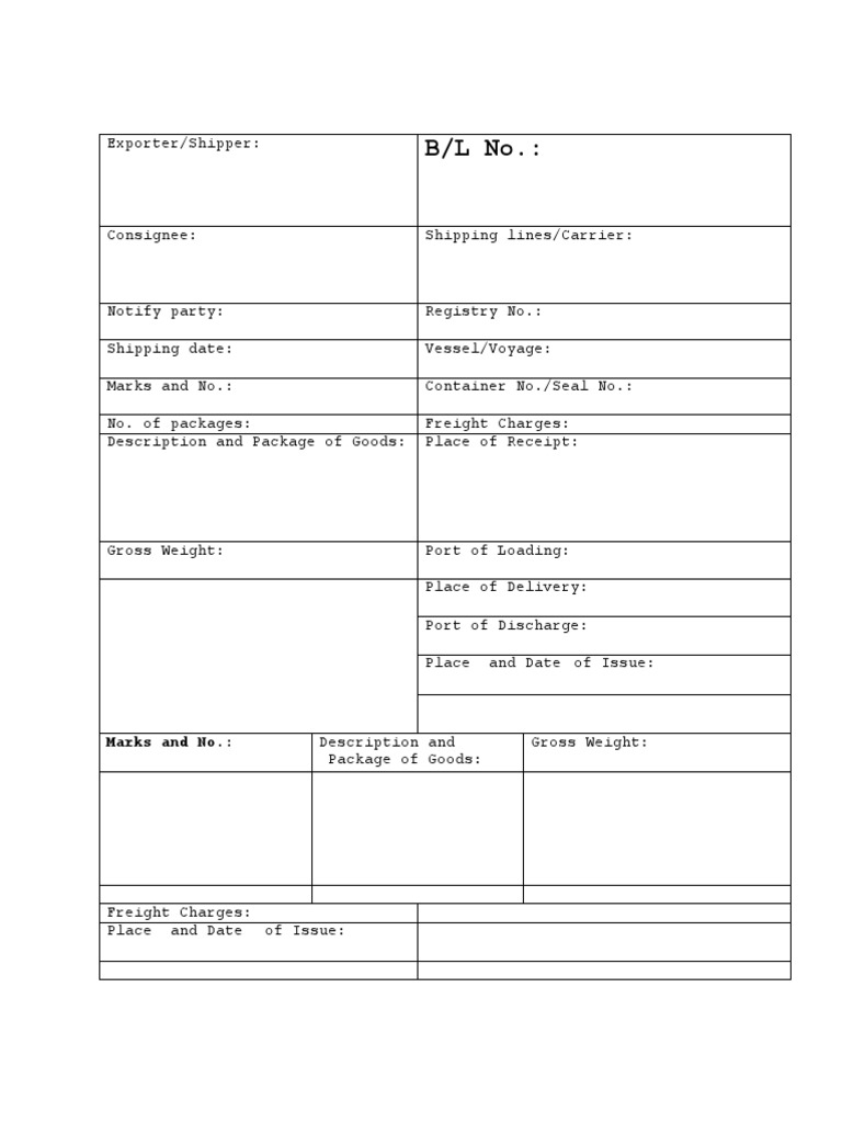 Shipping Document Template Overview | PDF | Business