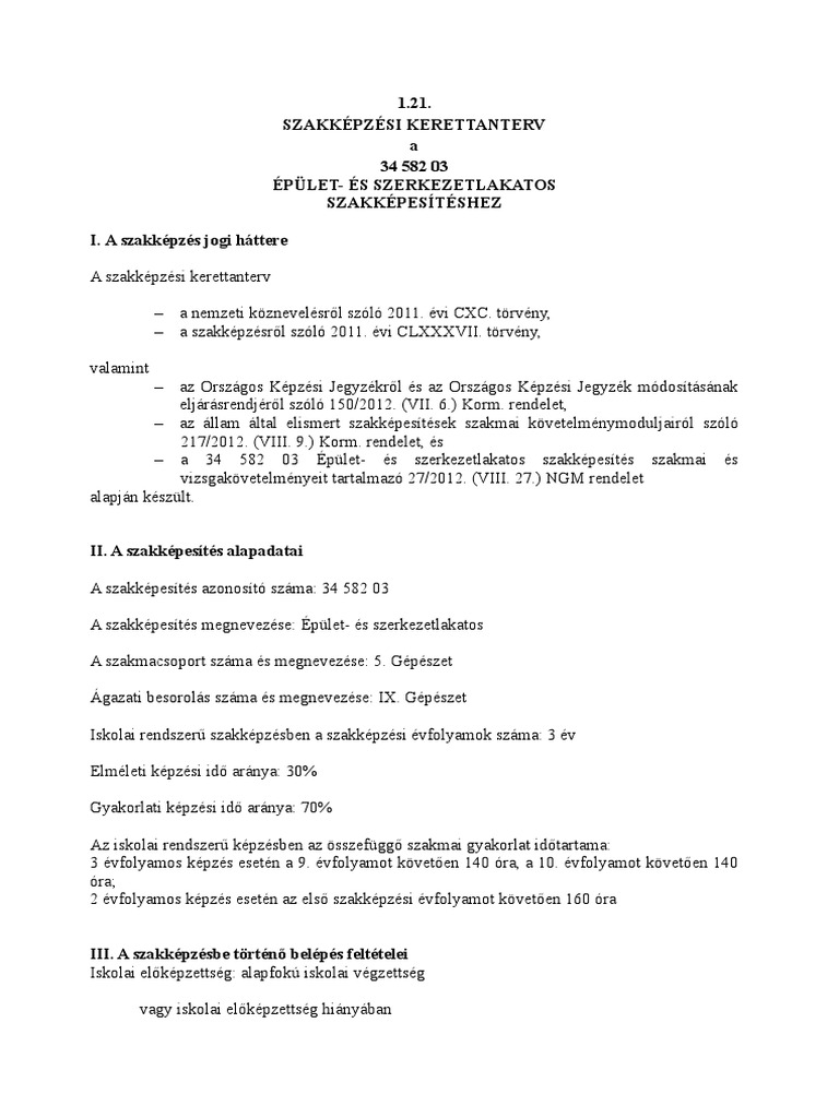 Epulet Es Szerkezetlakatos 34 582 03 | PDF