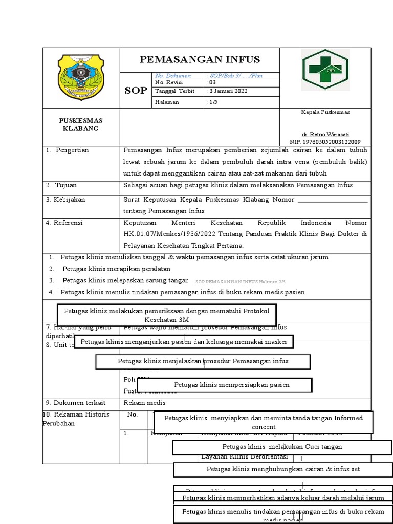 Sop Pemasangan Infus | PDF