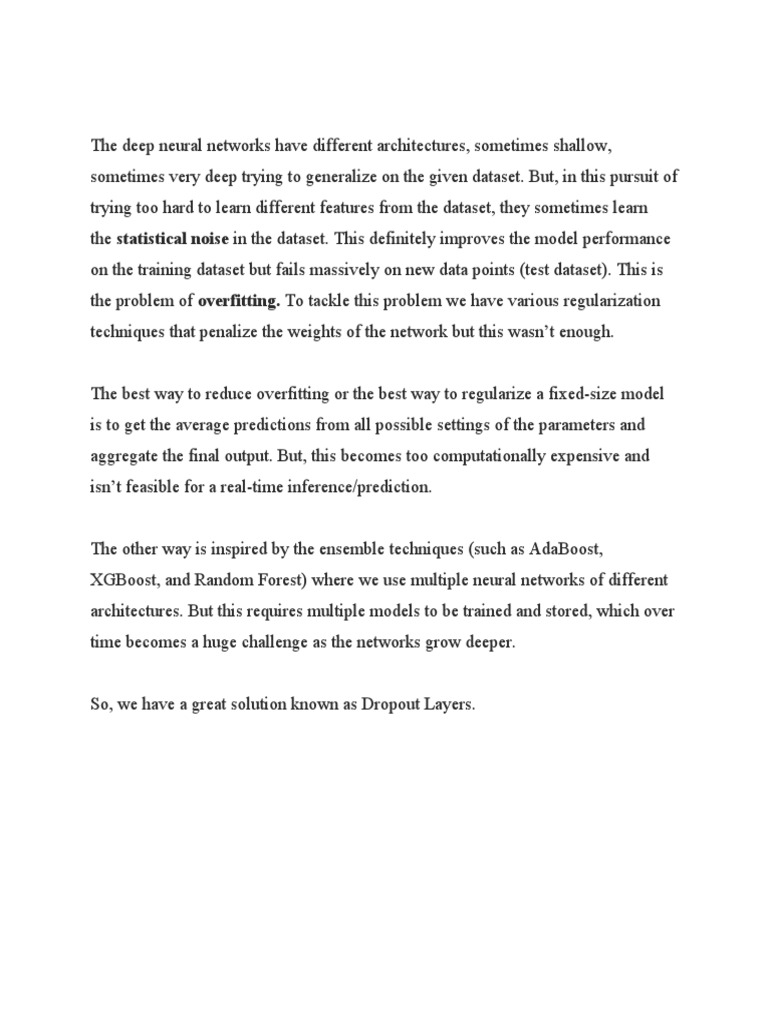 Dropout in Deep Learning | PDF