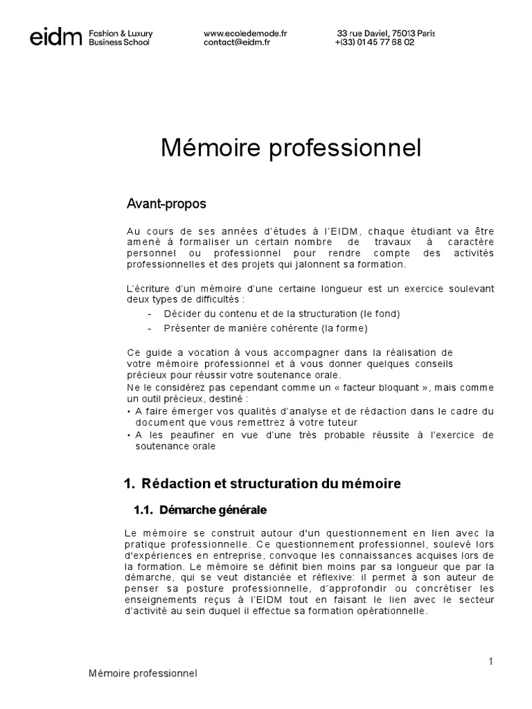 Méthodologie de Mémoire M1 | PDF | Mise en page