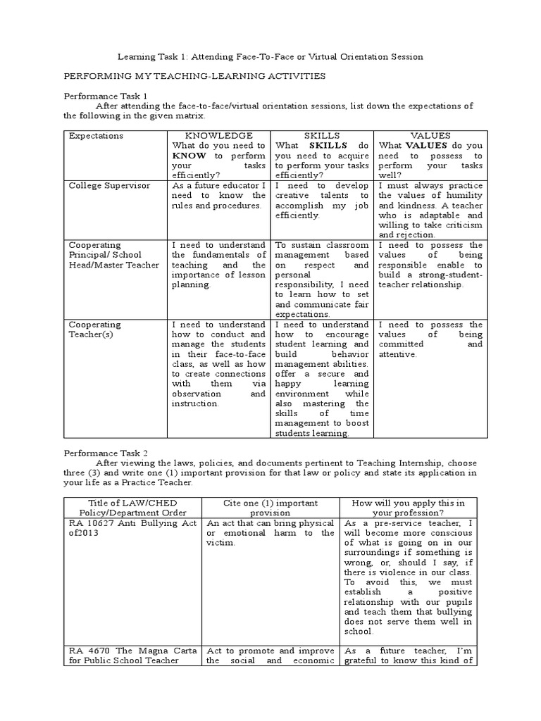 Learning Task 1 | PDF