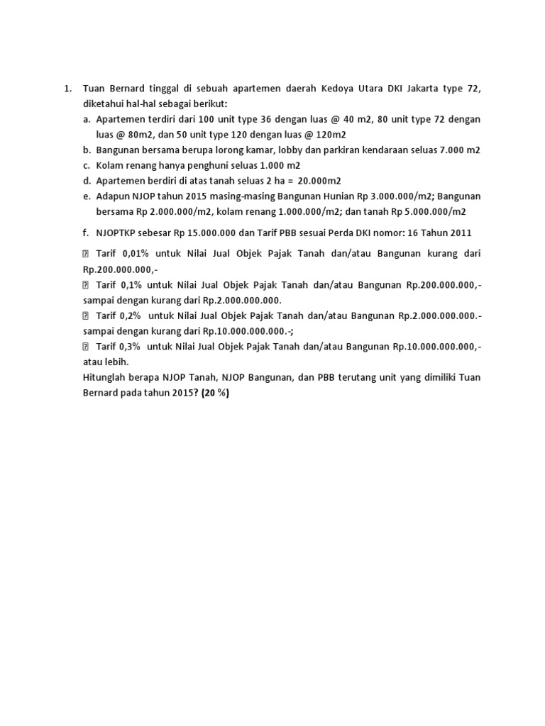 Soal Latihan PBB, BPHTB | PDF