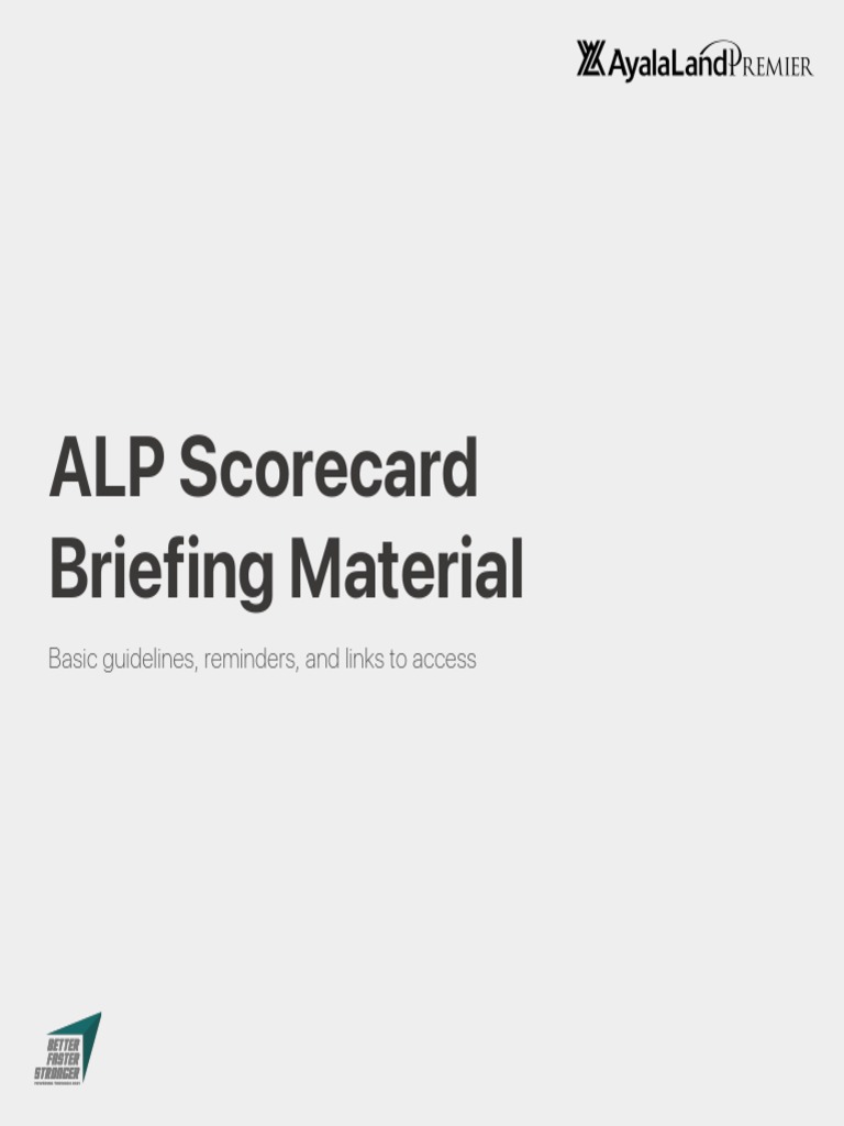 ALP Scorecard Briefing Material | PDF
