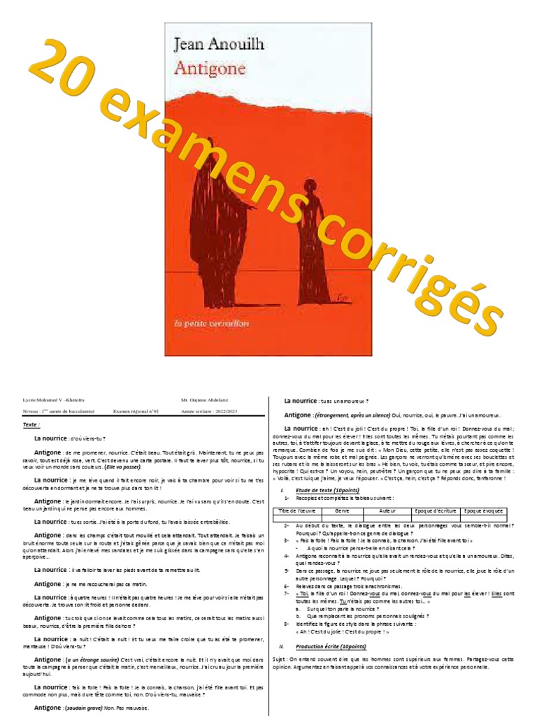 20 Sujets Antigone | PDF