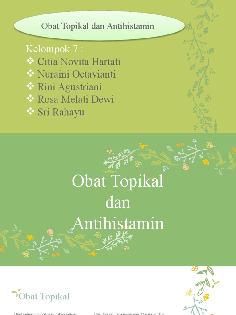 Obat Topikal dan Antihistamin Terapi | PDF