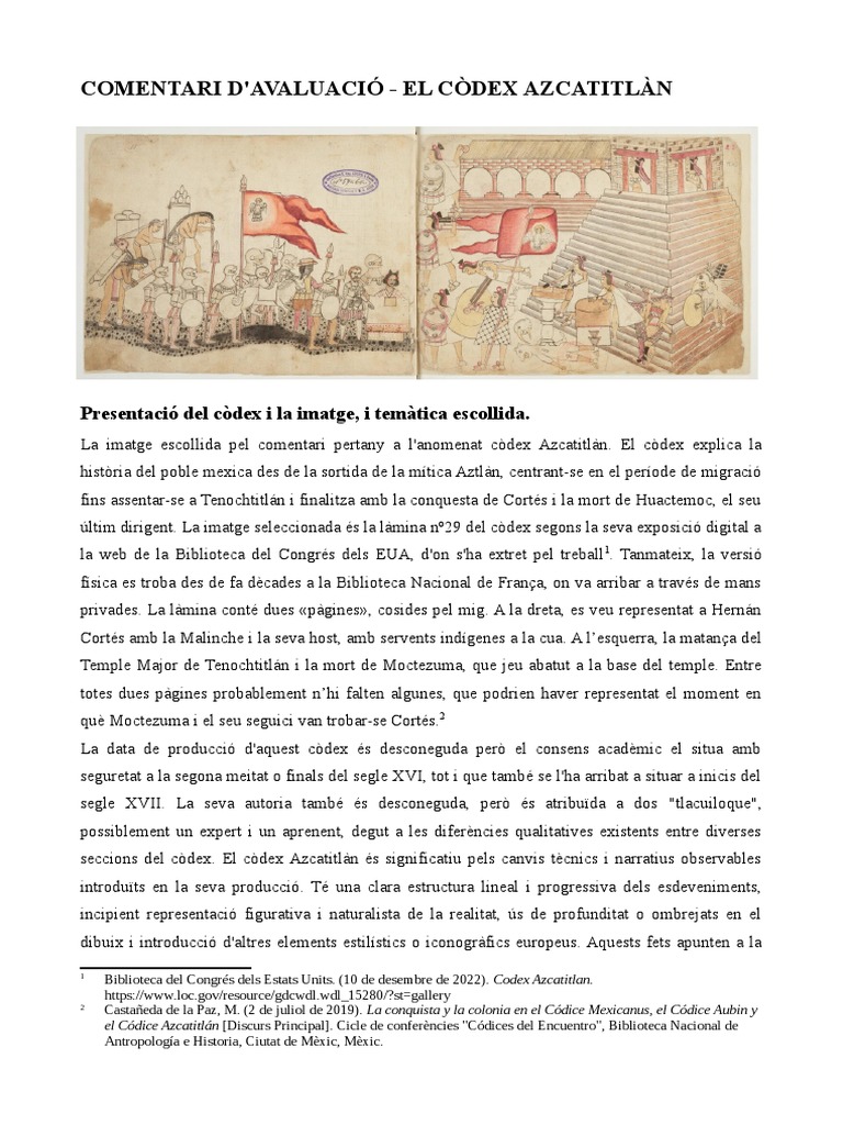 Comentari Codex Azcatitlan | PDF