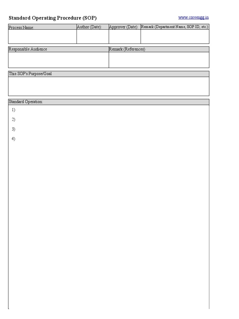Standard Operating Procedure SOP | PDF