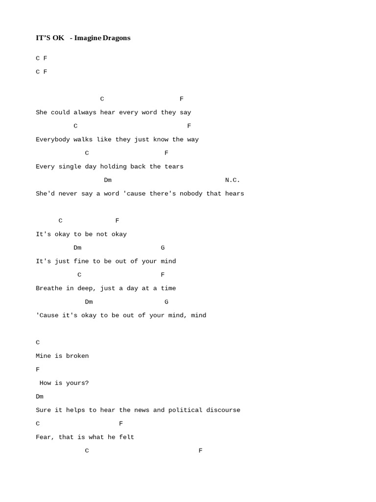 It's Ok Imagine Dragons | PDF