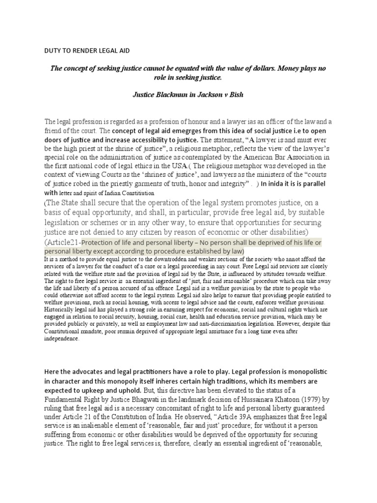 Duty To Render Legal Aid | PDF | Legal Aid | Justice