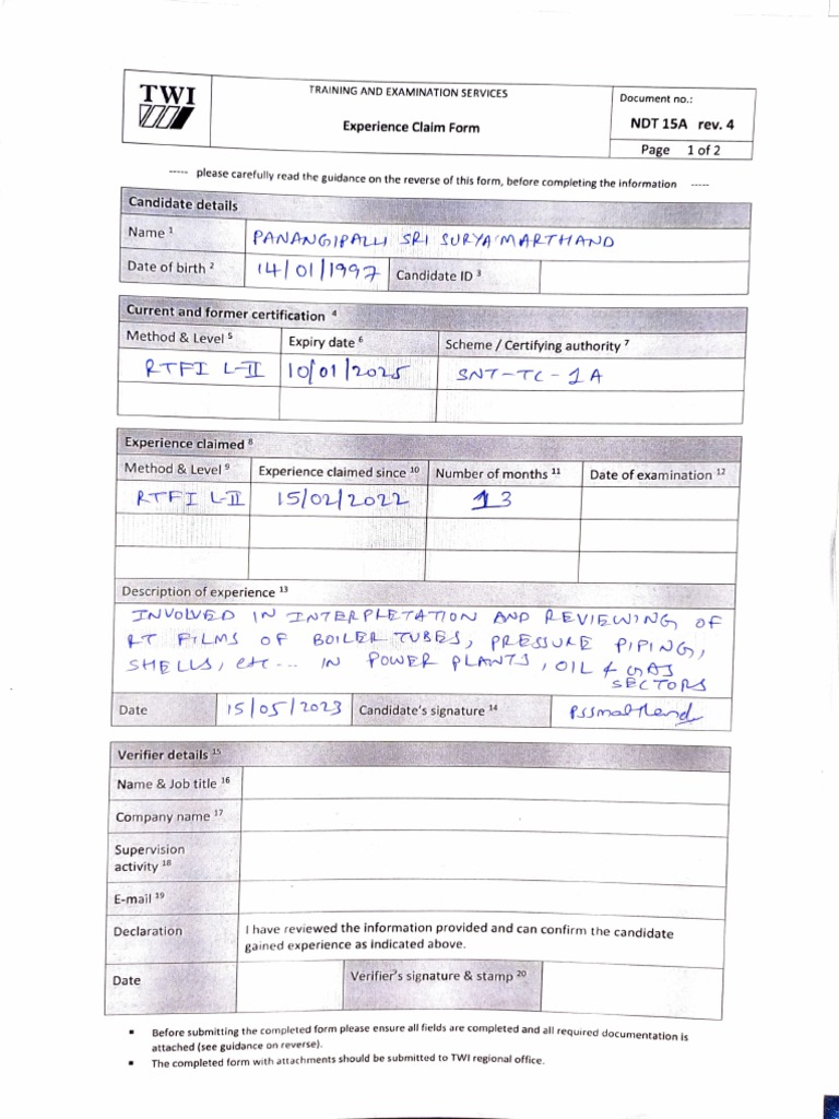 Rtfi Exp | PDF | Signature