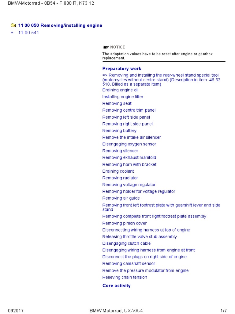 BMW F 800 R K73 Bajar-Subir Motor | PDF | Screw | Axle