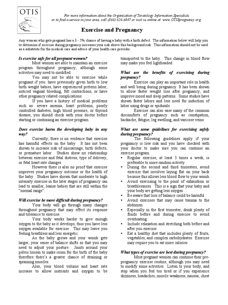 Exercise | PDF | Pregnancy | Childbirth