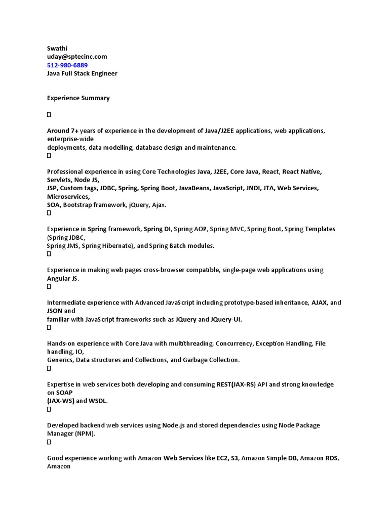 Swathi Fullstack | PDF