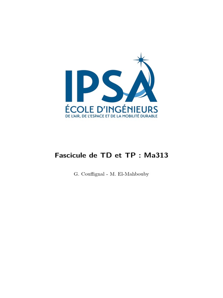 Fascicule TD TP Ma313 | PDF