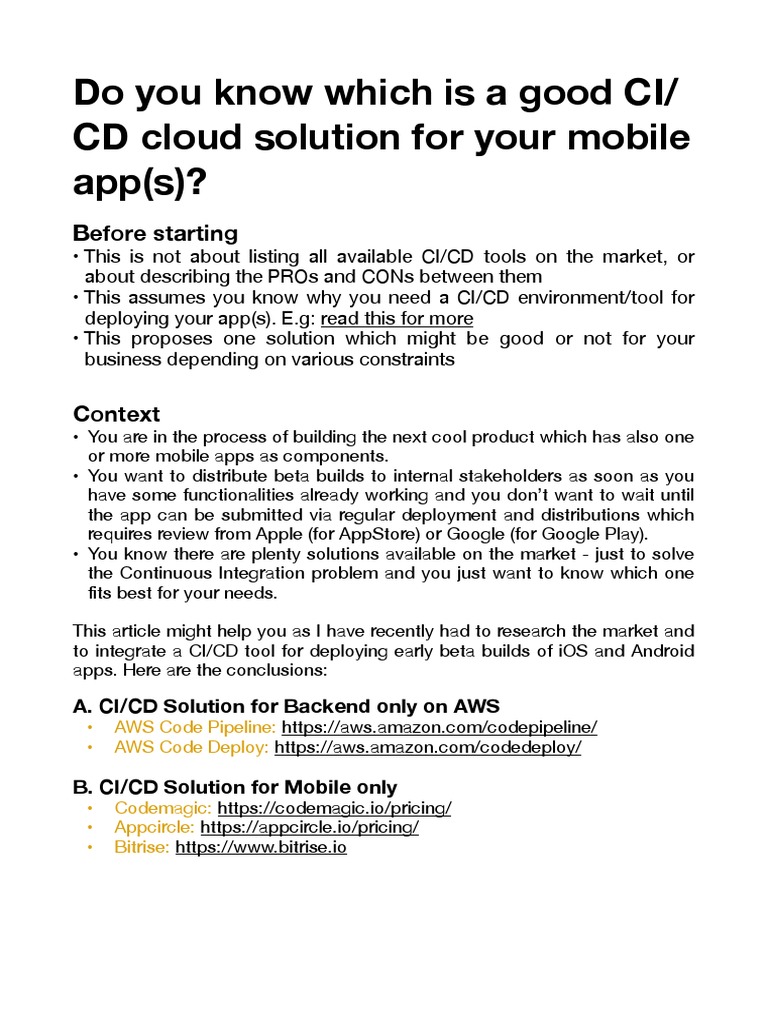 CICD For Mobile | PDF | Mobile App | Ios