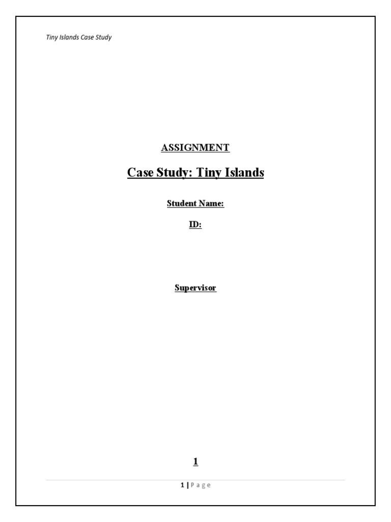 Case Study: Tiny Islands: Assignment | Download Free PDF | Global ...