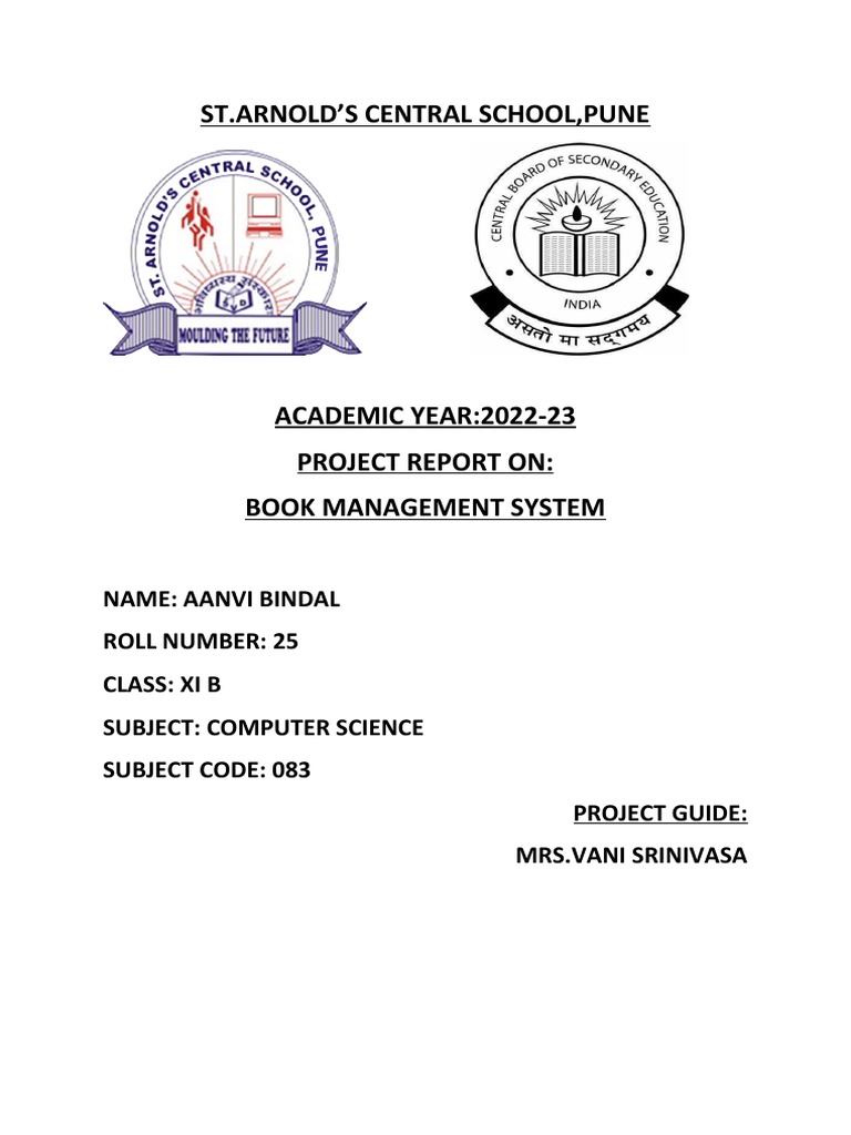 Cs Project Book Management | PDF | Project Management | System