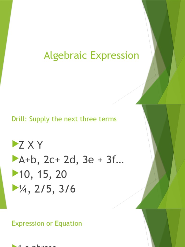 MATH 6 PPT Q3 - Algebraic Expression | PDF