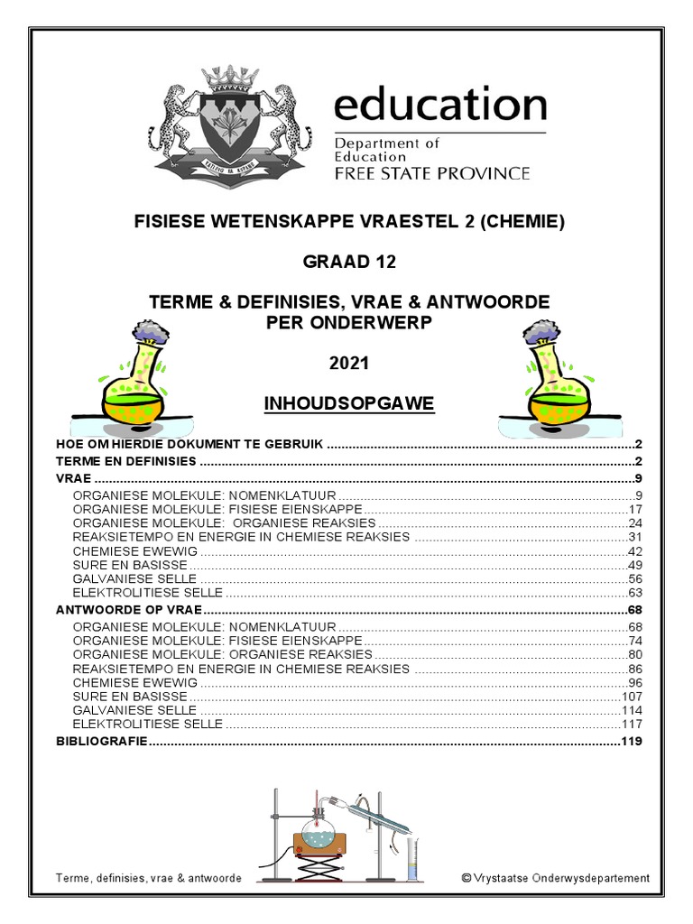 PhySci GR 12 P2 Terms Definitions Questions Answers AFR 2021 | PDF