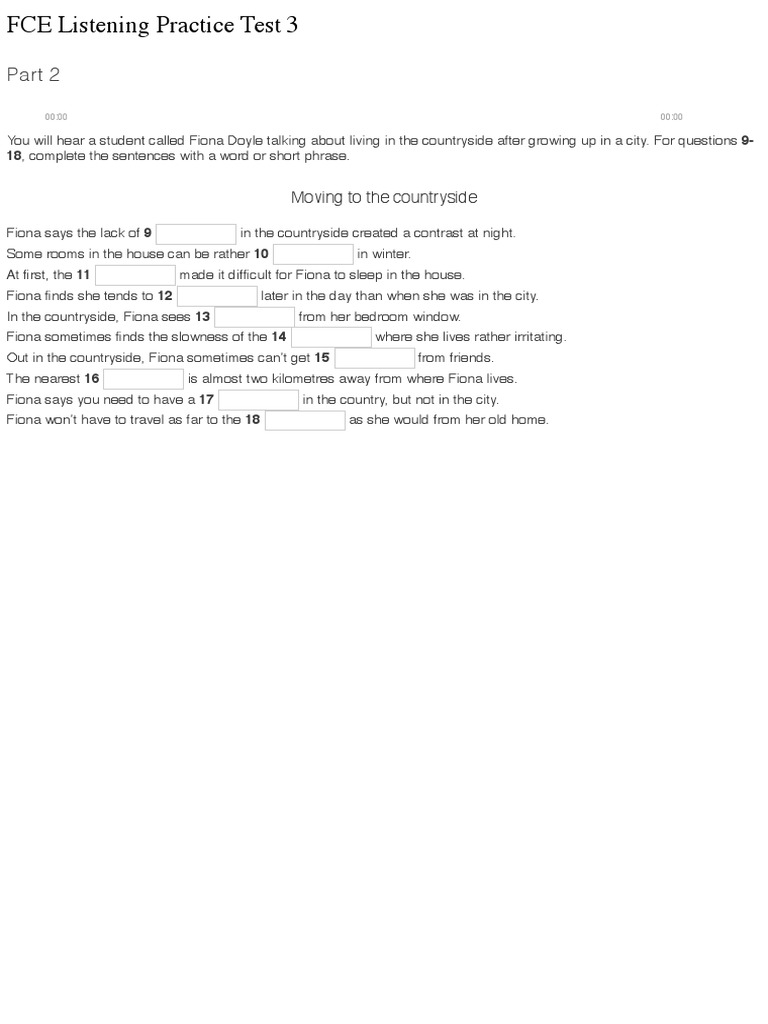 FCE Listening Practice Test 3 - Part 2 | PDF