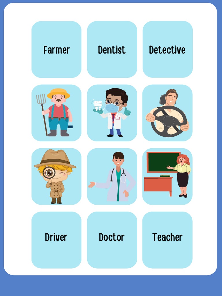 Blue Cute Illustrated Winter Vocabulary Memory Game | PDF