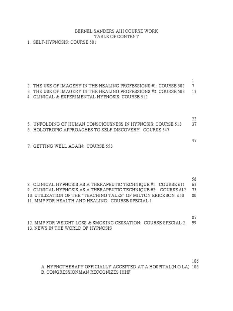 Bernel Sanders Aih | PDF | Hypnosis | Consciousness
