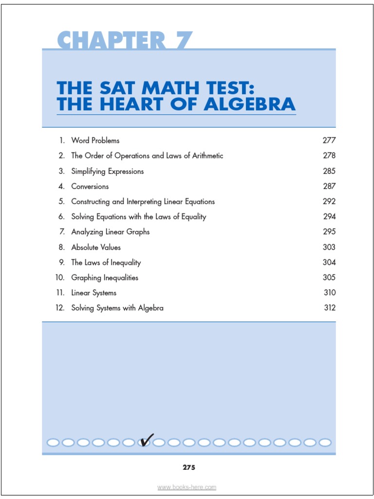 Heart of Algebra for SAT Success | PDF