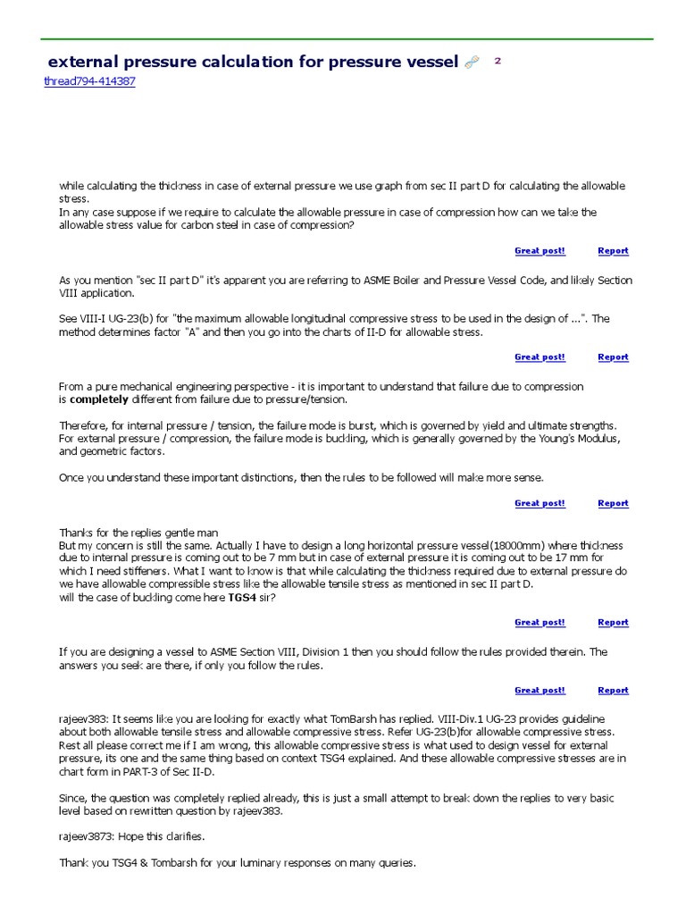 External Pressure Calculation For Pressure Vessel - Boiler and Pressure ...