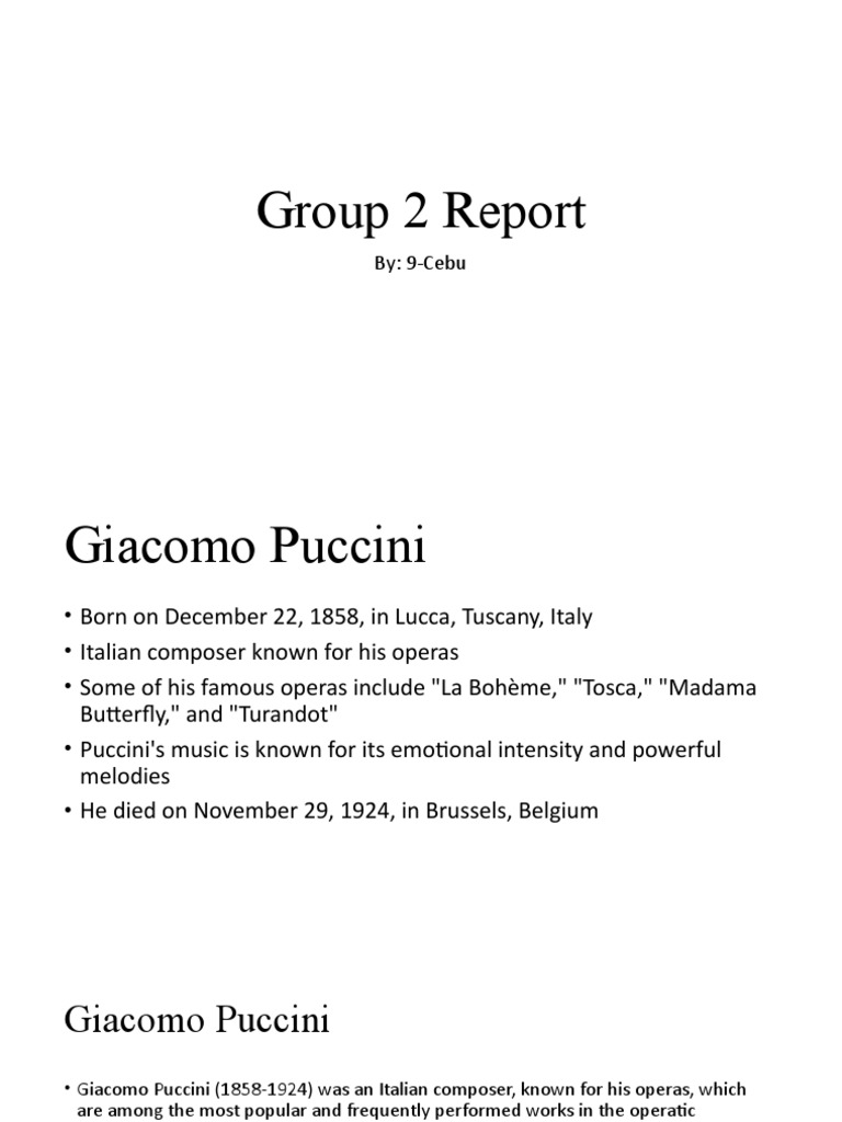 Group 2 Report Mapeh | PDF | Richard Wagner | Giacomo Puccini
