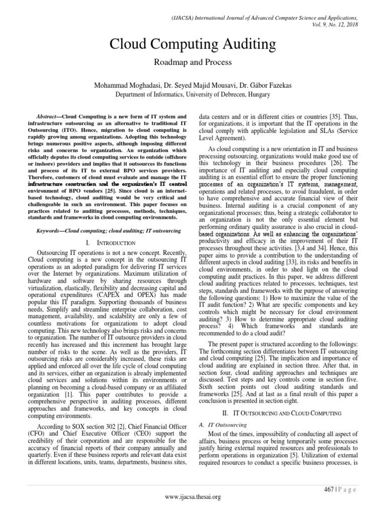 Cloud Computing Auditing | PDF