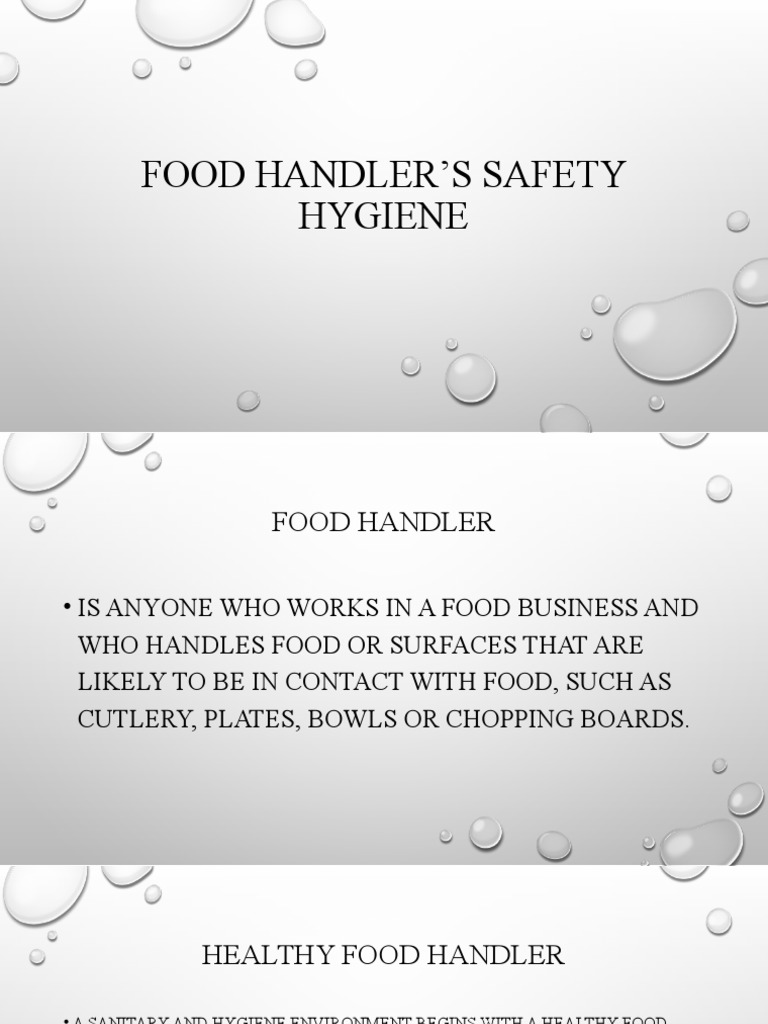 Food Handler Hygiene and Safety Guidelines | PDF | Hygiene | Clothing