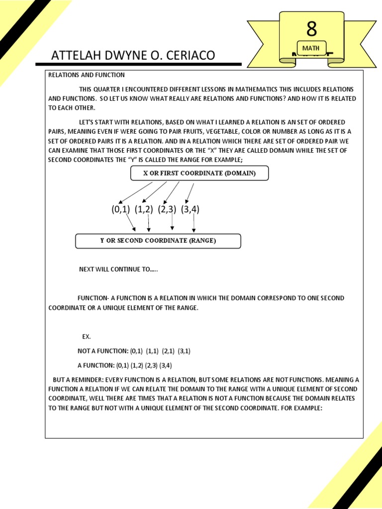 Analyzing Relations, Functions, and Conditional Statements through Real-World Examples | PDF ...