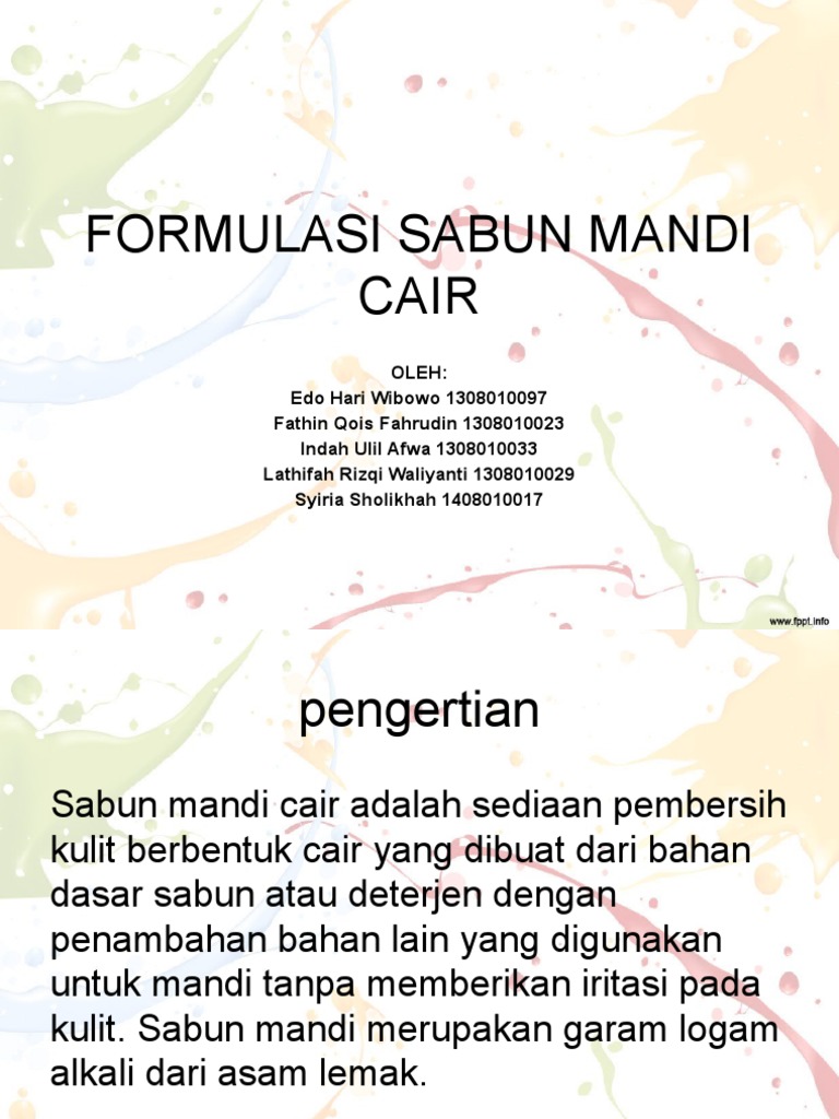 Formulasi Sabun Mandi Cair | PDF