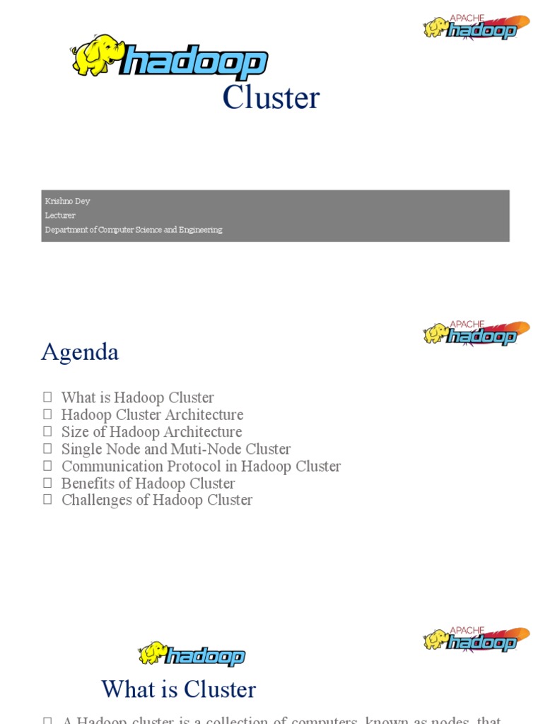 Hadoop Cluster | PDF | Apache Hadoop | Computer Cluster
