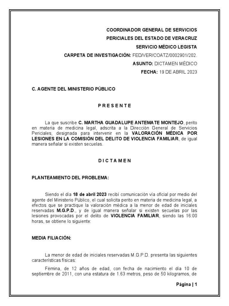 Dictamen Medico Legista-1 | PDF