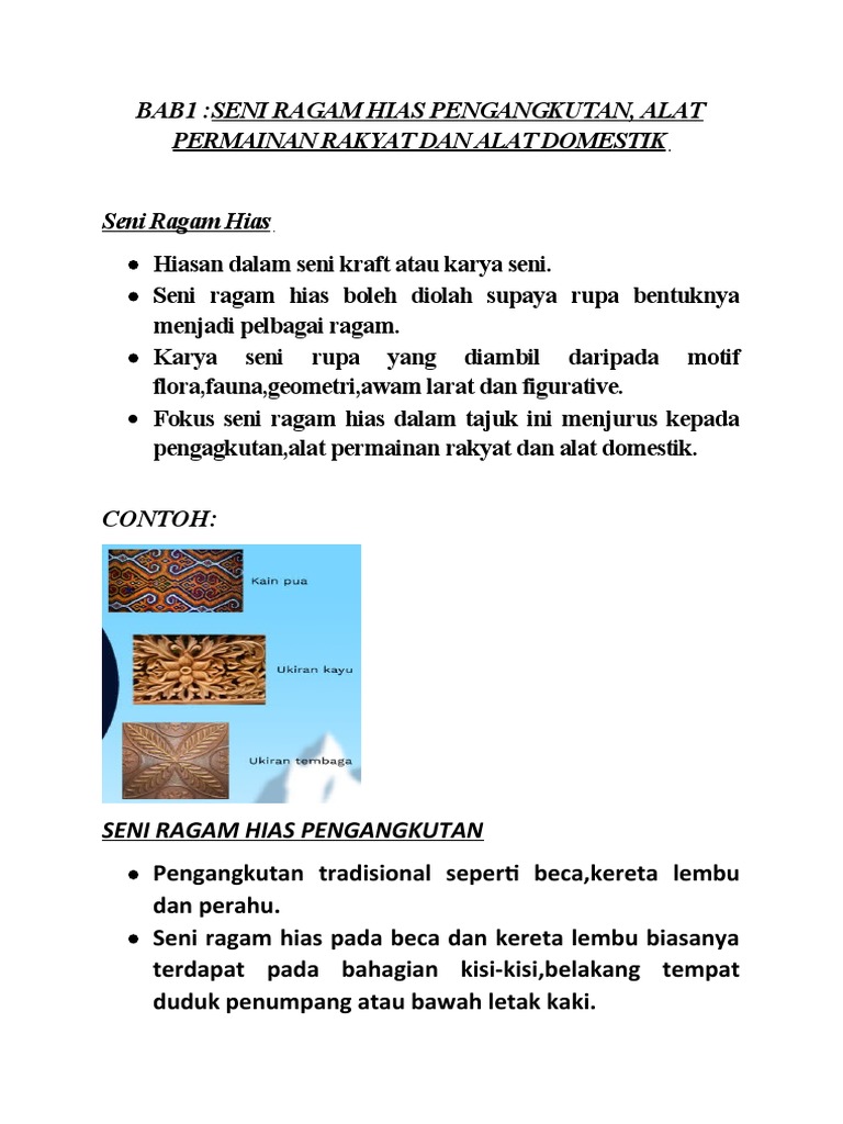 Seni Ragam Hias Pengangkutan | PDF
