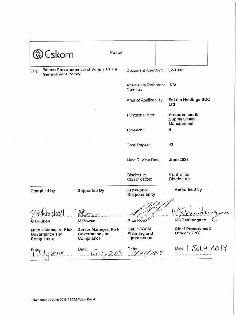 PSCM Rev4Policy | PDF
