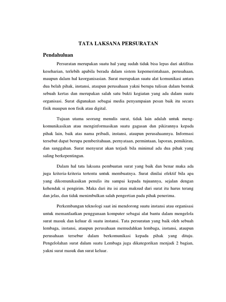Fungsi dan Tata Laksana Persuratan | PDF