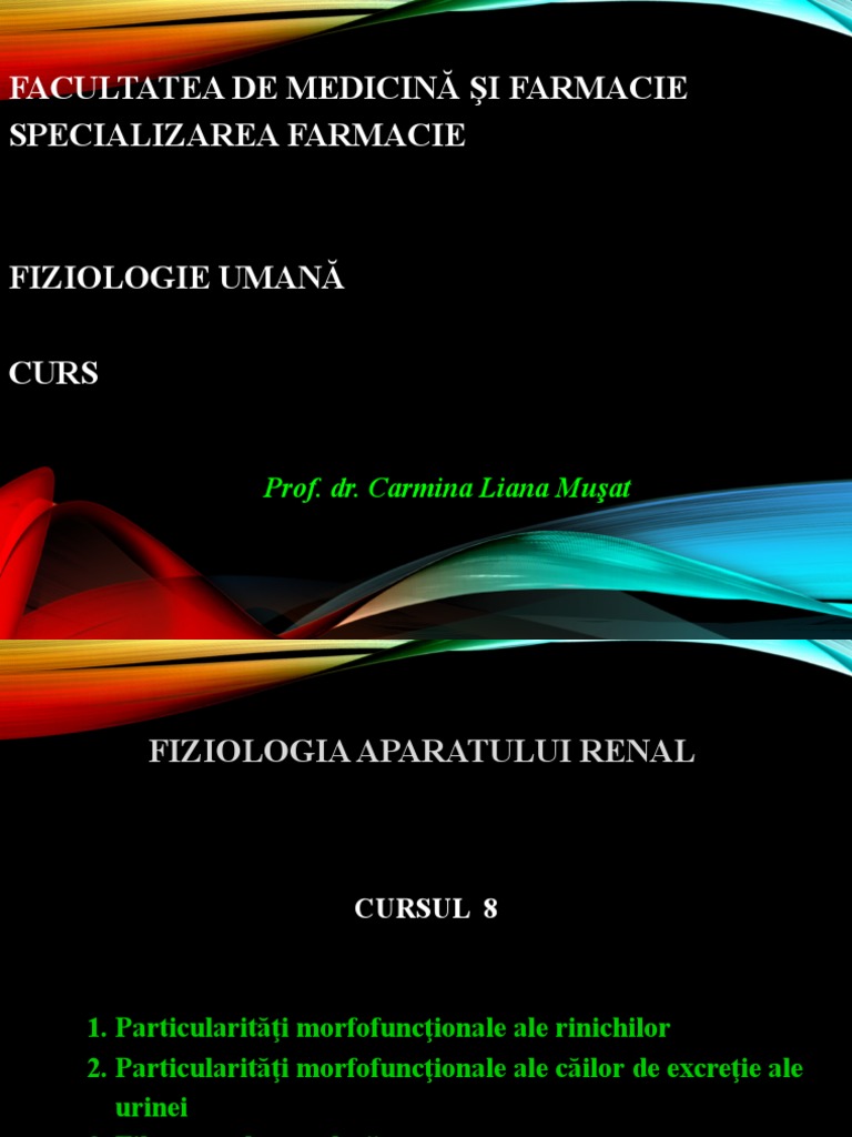 FMF FARM 1 Fiziologie Umana Curs8 | PDF