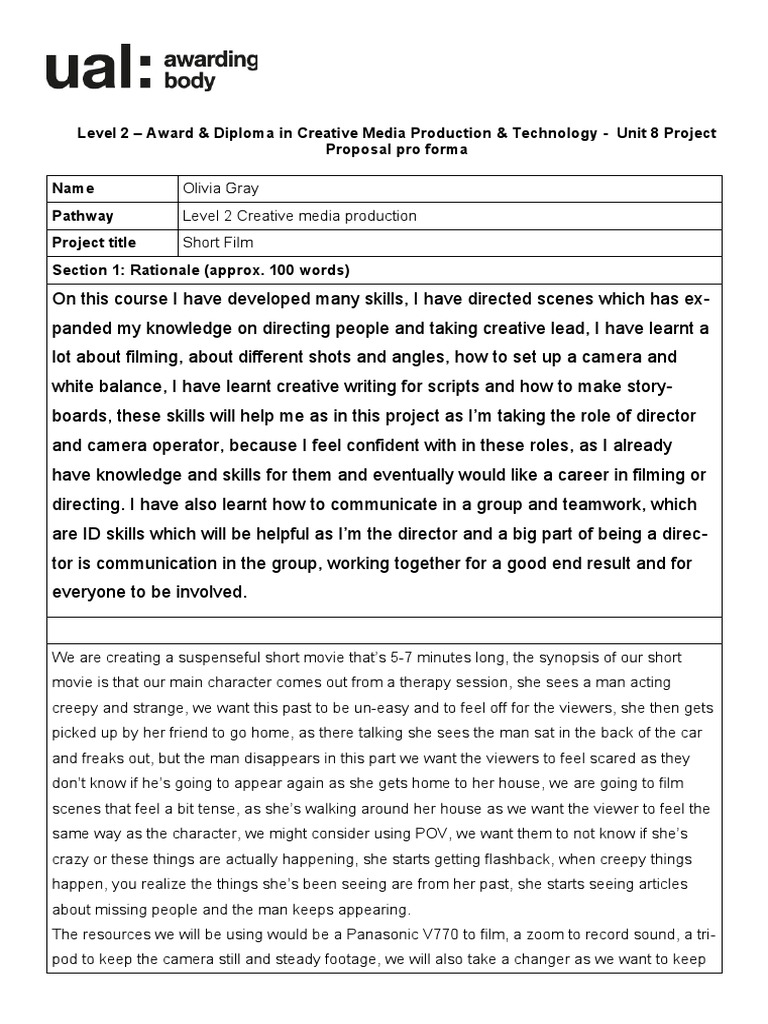 Ual Proposal Form - Final | PDF