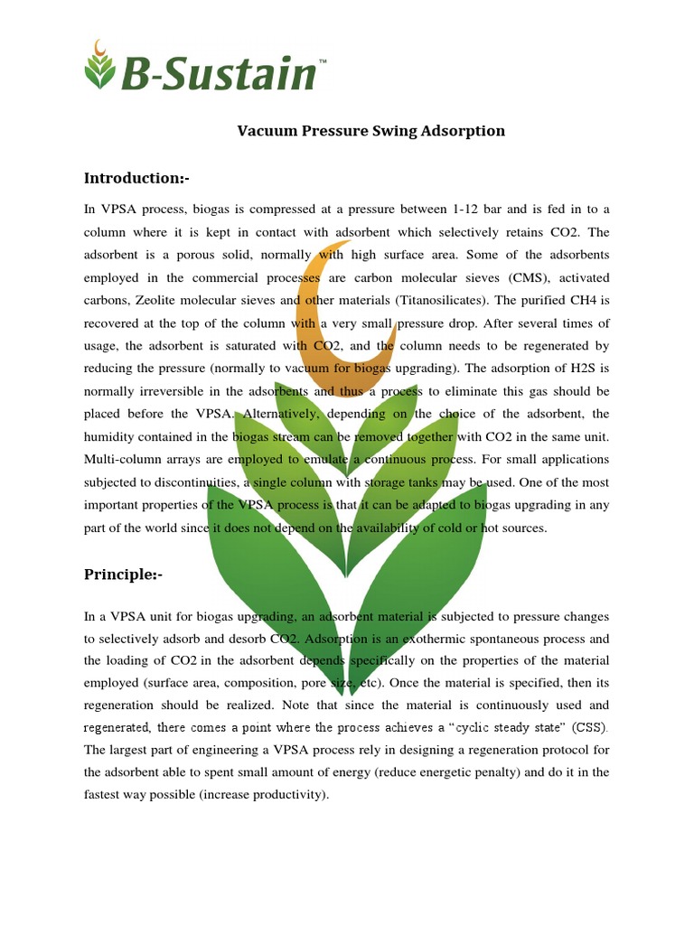 Vacuum Pressure Swing Adsorption | PDF | Adsorption | Chemical Engineering