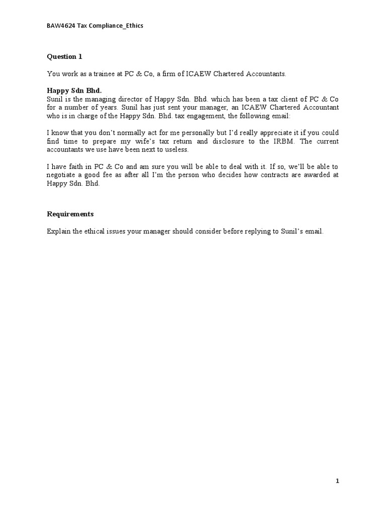 Tutorial 7 - Ethics Tutorial Q | PDF | Taxes | Payroll Tax