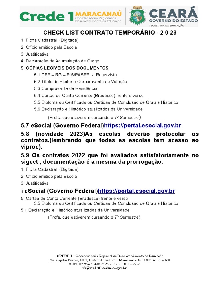 Check List 2023 | PDF | Finanças e Administração de Capital