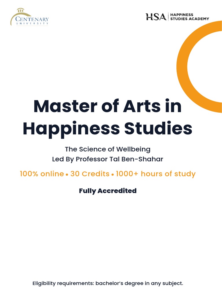 Master’s in Happiness Studies Online | PDF | Happiness | Well Being