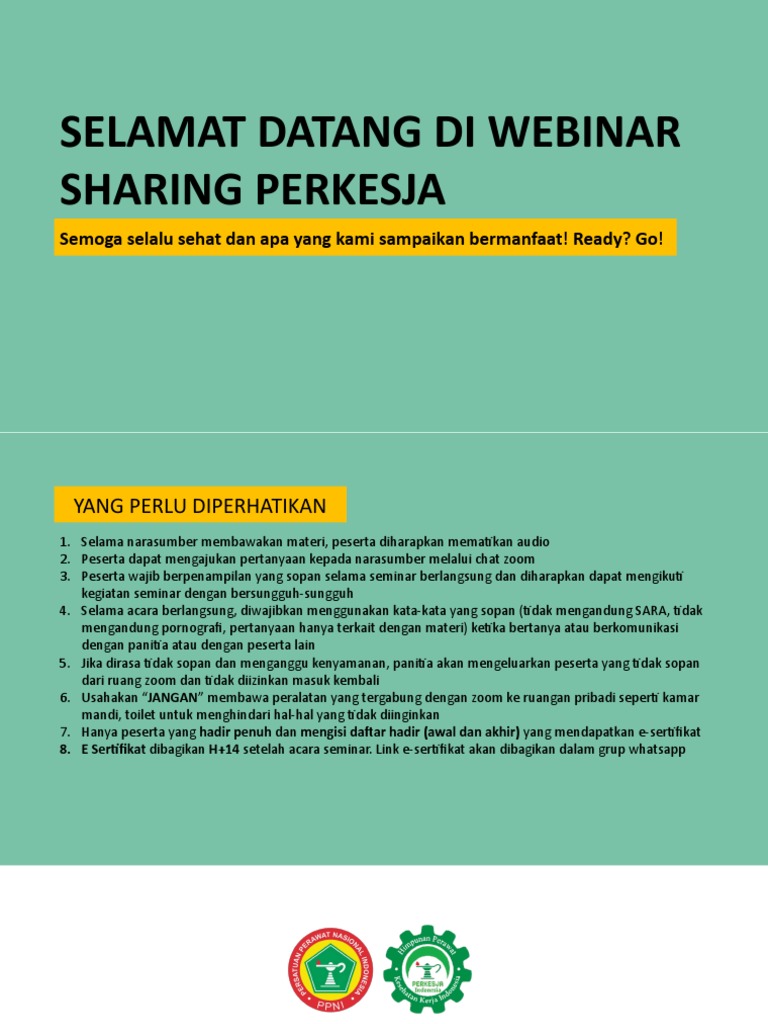 Safety Induction Webinar Sharing Perkesja | PDF