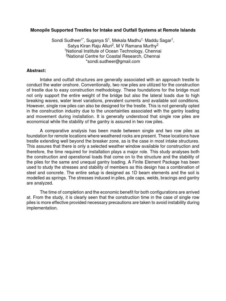 Monopile Supported Trestle in Remote Island | PDF | Deep Foundation ...